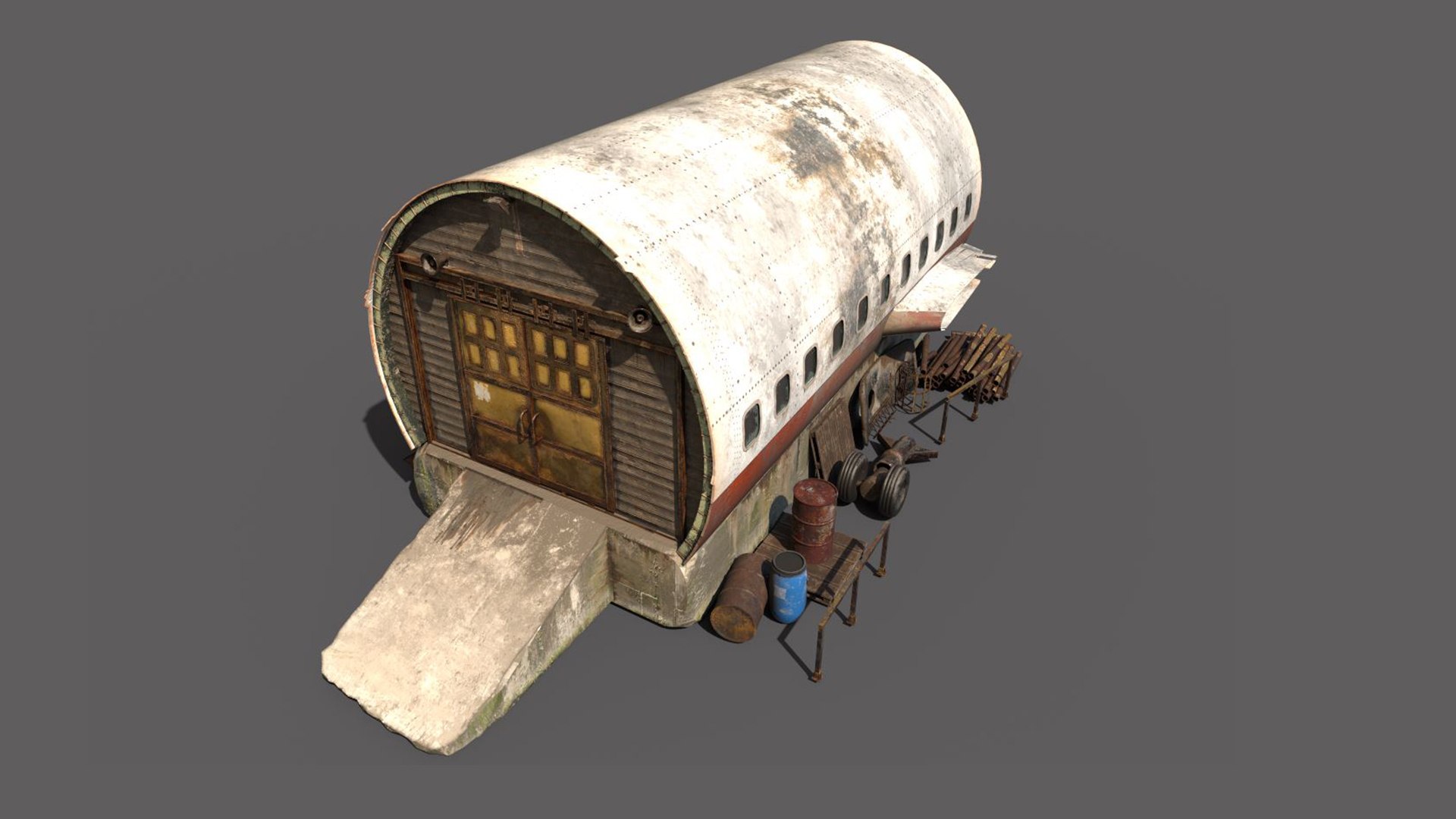 Hangar Made From Airplane 3D Model - TurboSquid 1974022