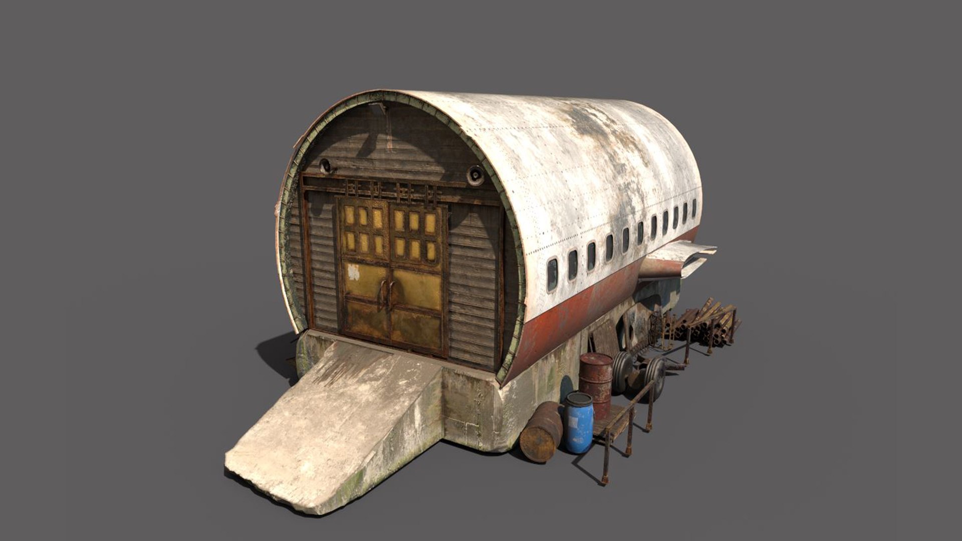 Hangar Made From Airplane 3D Model - TurboSquid 1974022