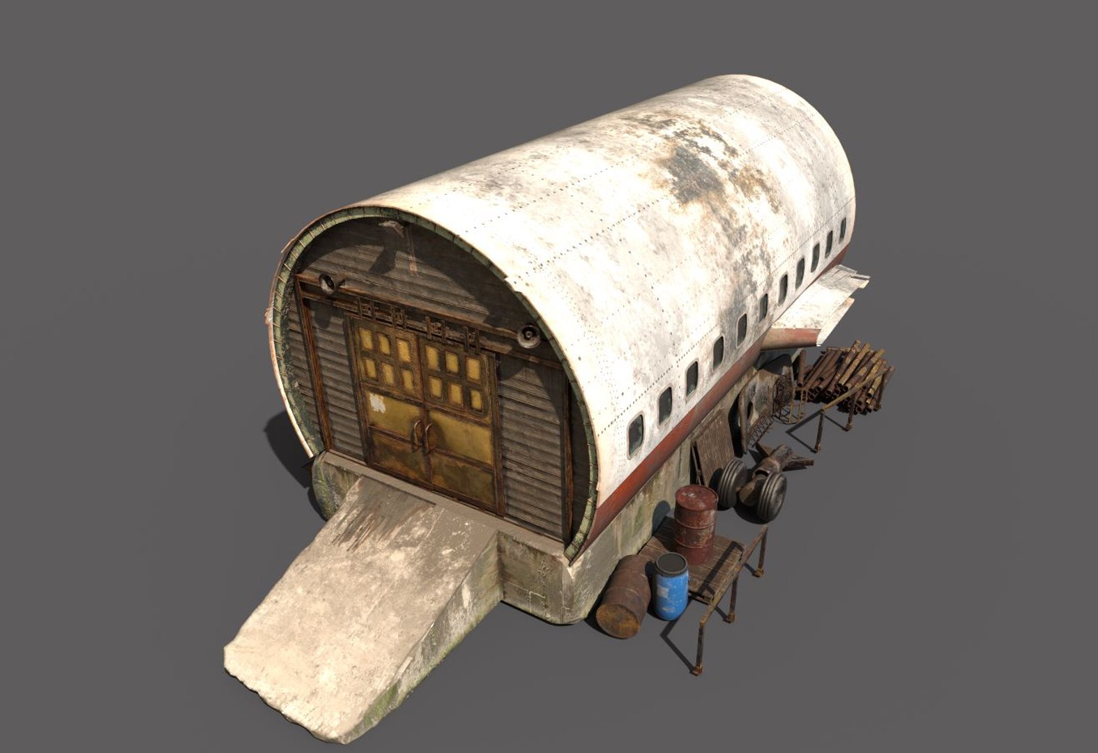 Hangar Made From Airplane 3D Model - TurboSquid 1974022