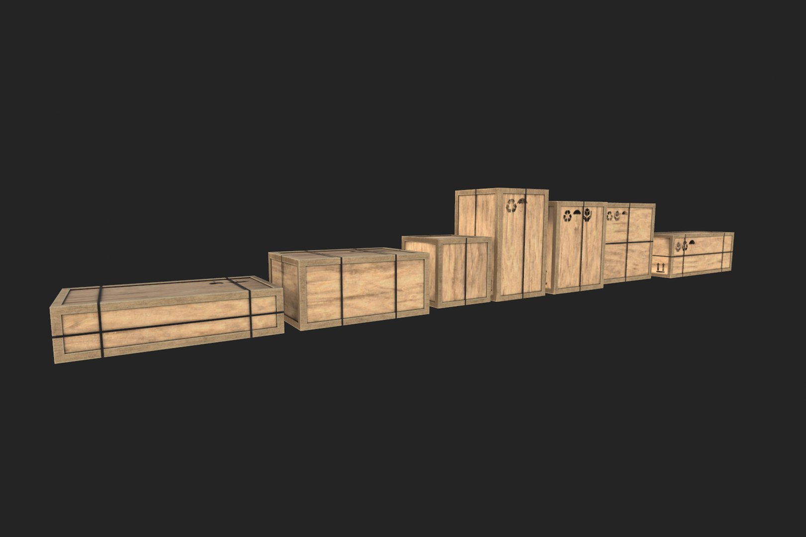 Wooden Cargo Box Low-poly 3D Model 3D - TurboSquid 2245657