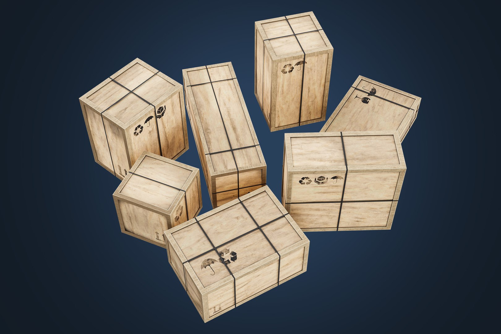 Wooden Cargo Box Low-poly 3D Model 3D - TurboSquid 2245657