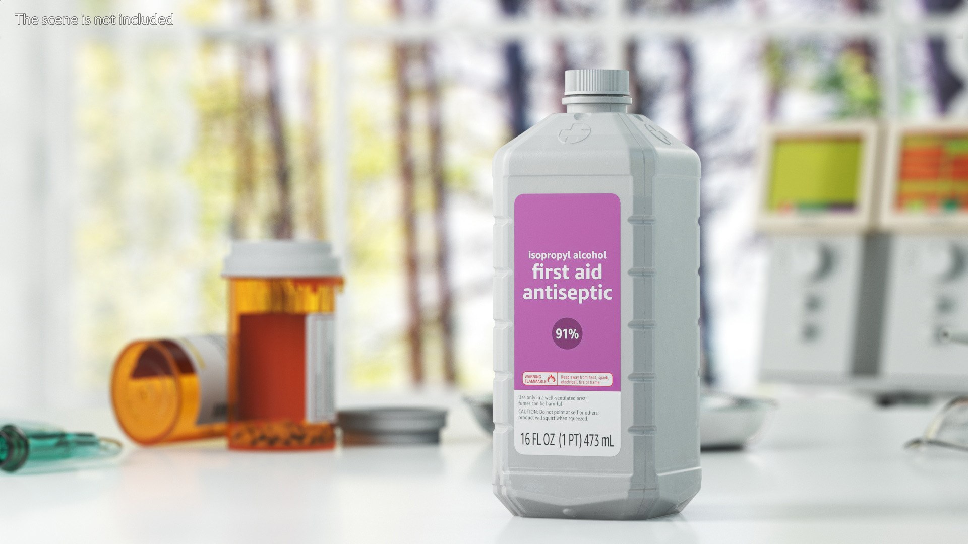 3D Model Plastic Medicine Bottle First Aid Antiseptic Liquid 16 Fl Oz ...