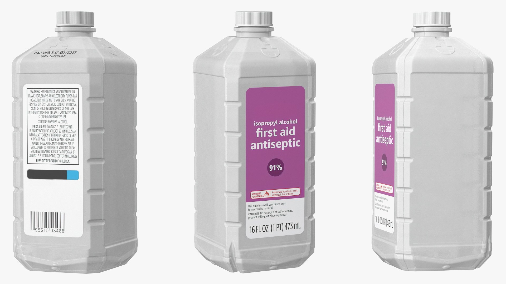 3D Model Plastic Medicine Bottle First Aid Antiseptic Liquid 16 Fl Oz ...