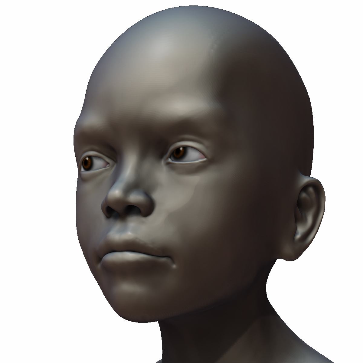 free young boy head 3d model