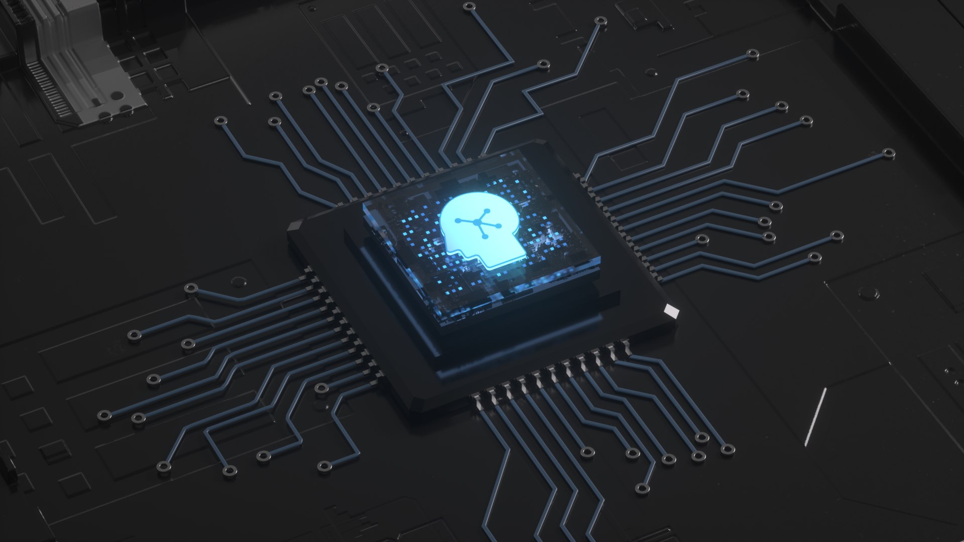 C4D Octane CPU chip core capacitance Scifi Circuit board 17 3D ...