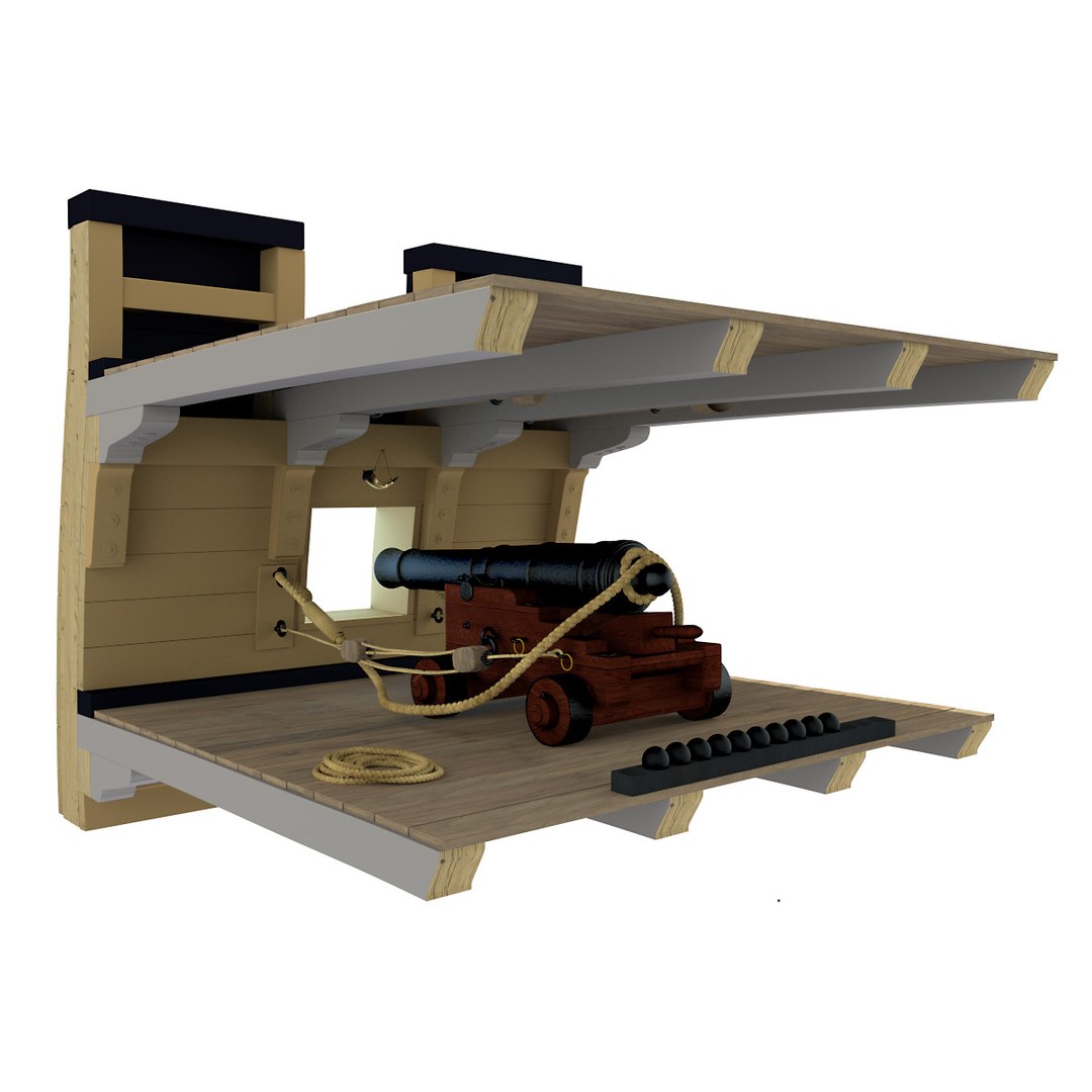 Cannon Gun Deck 3d 3ds
