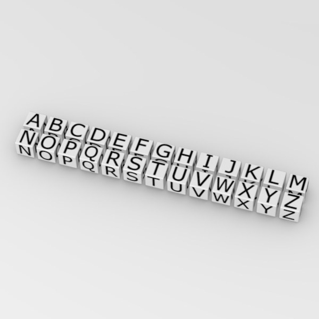 boxes alphabet letters 3d model