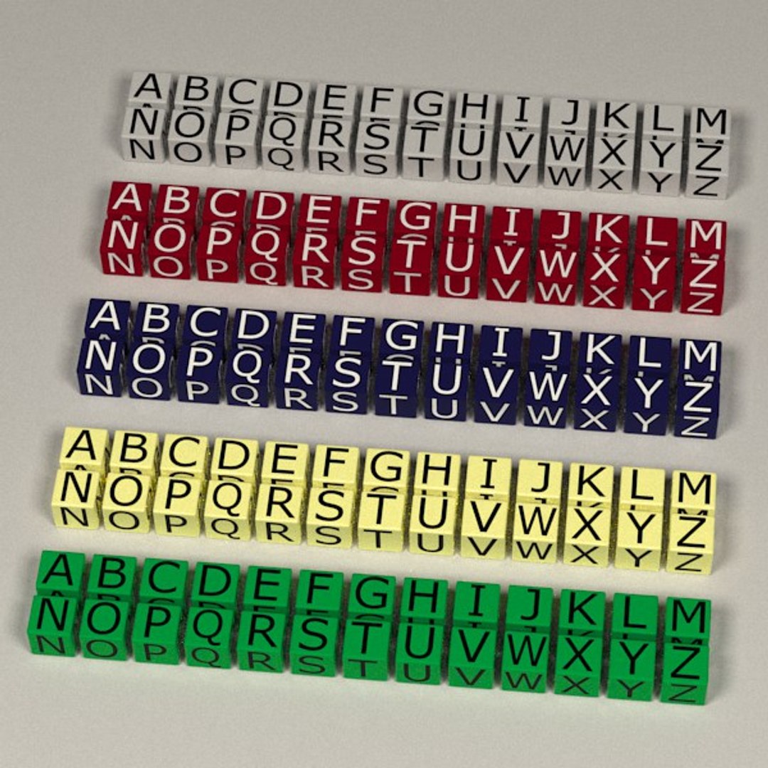 boxes alphabet letters 3d model