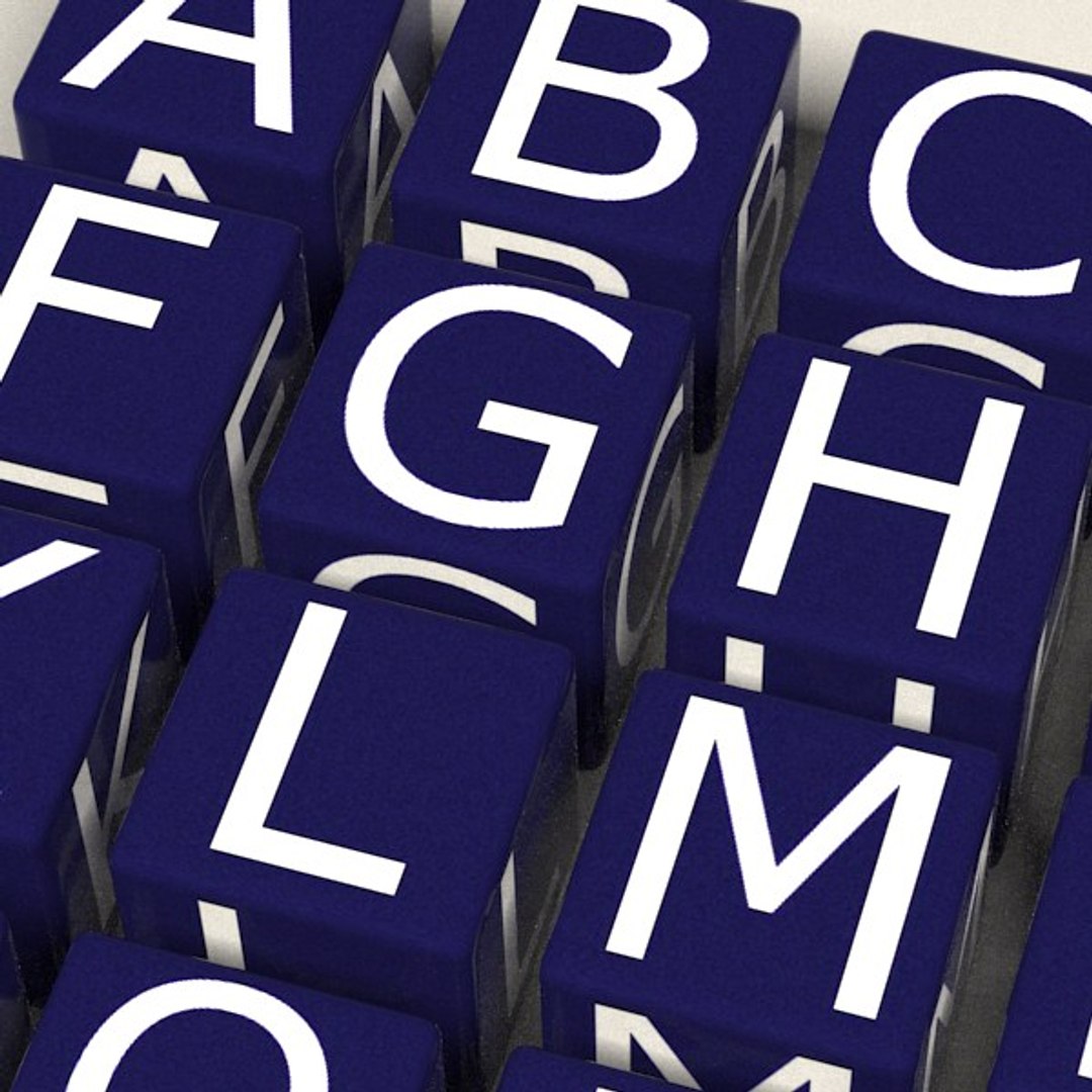 boxes alphabet letters 3d model