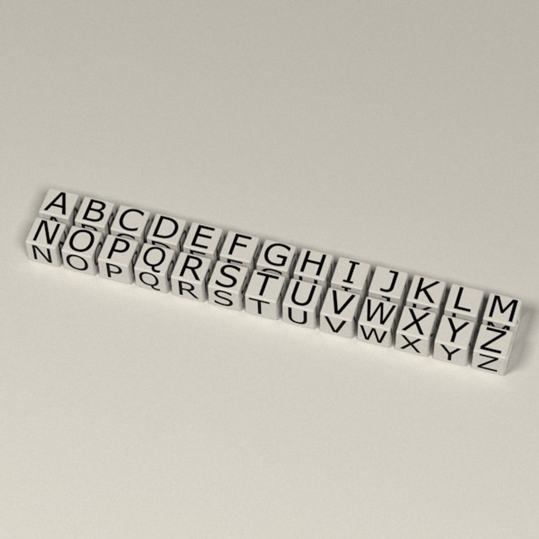 boxes alphabet letters 3d model