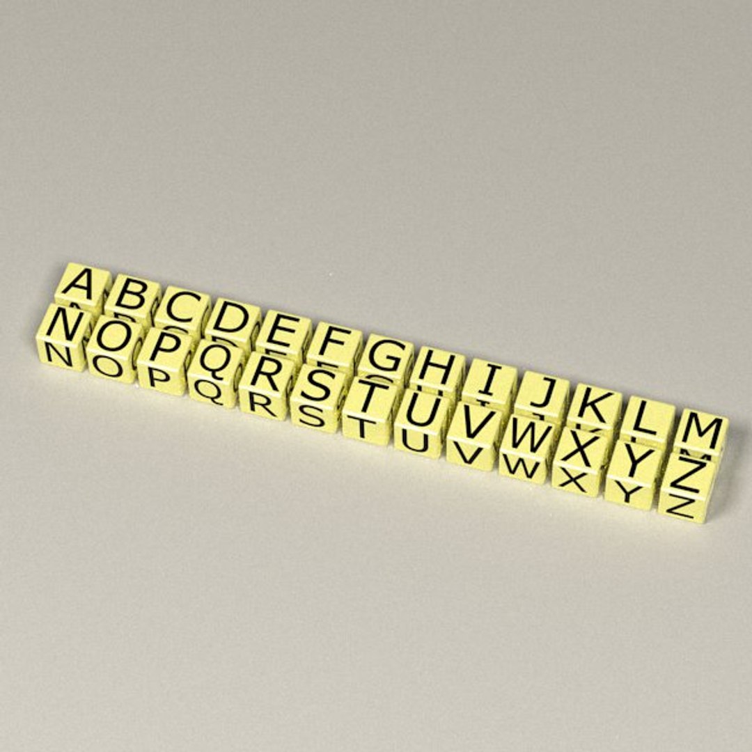 boxes alphabet letters 3d model