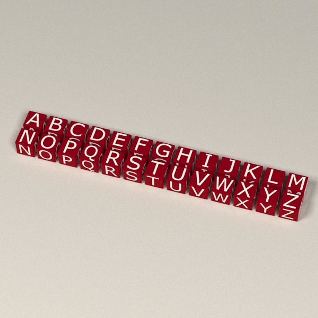 boxes alphabet letters 3d model