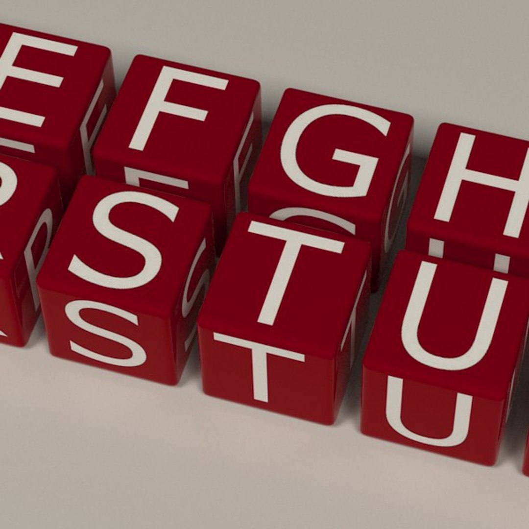 boxes alphabet letters 3d model