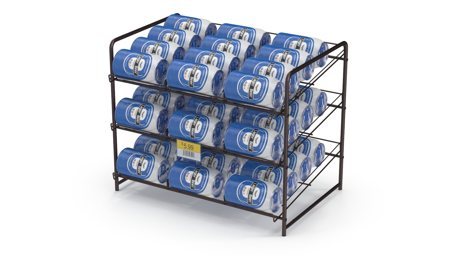 Beverage Organizer With Cans And Price Label 3D Model - TurboSquid 2018558