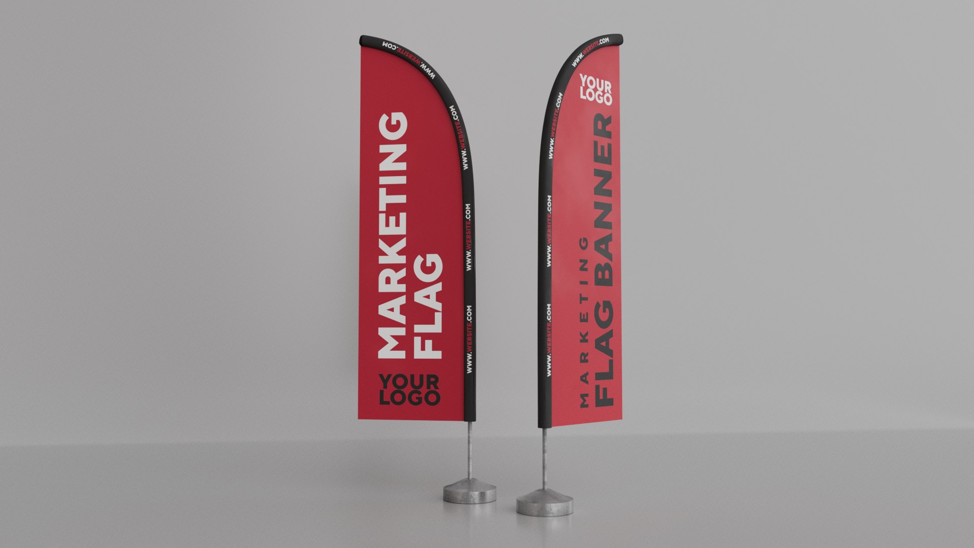 Marketing Flag Banner - Maya File - Blender File 3D Model - TurboSquid ...