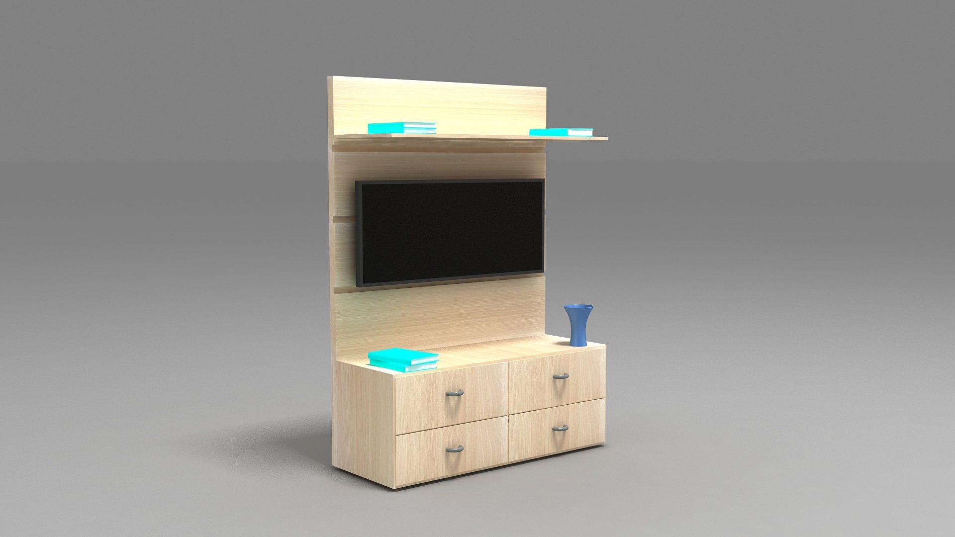 Wooden TV Unit 3D Model - TurboSquid 2099933