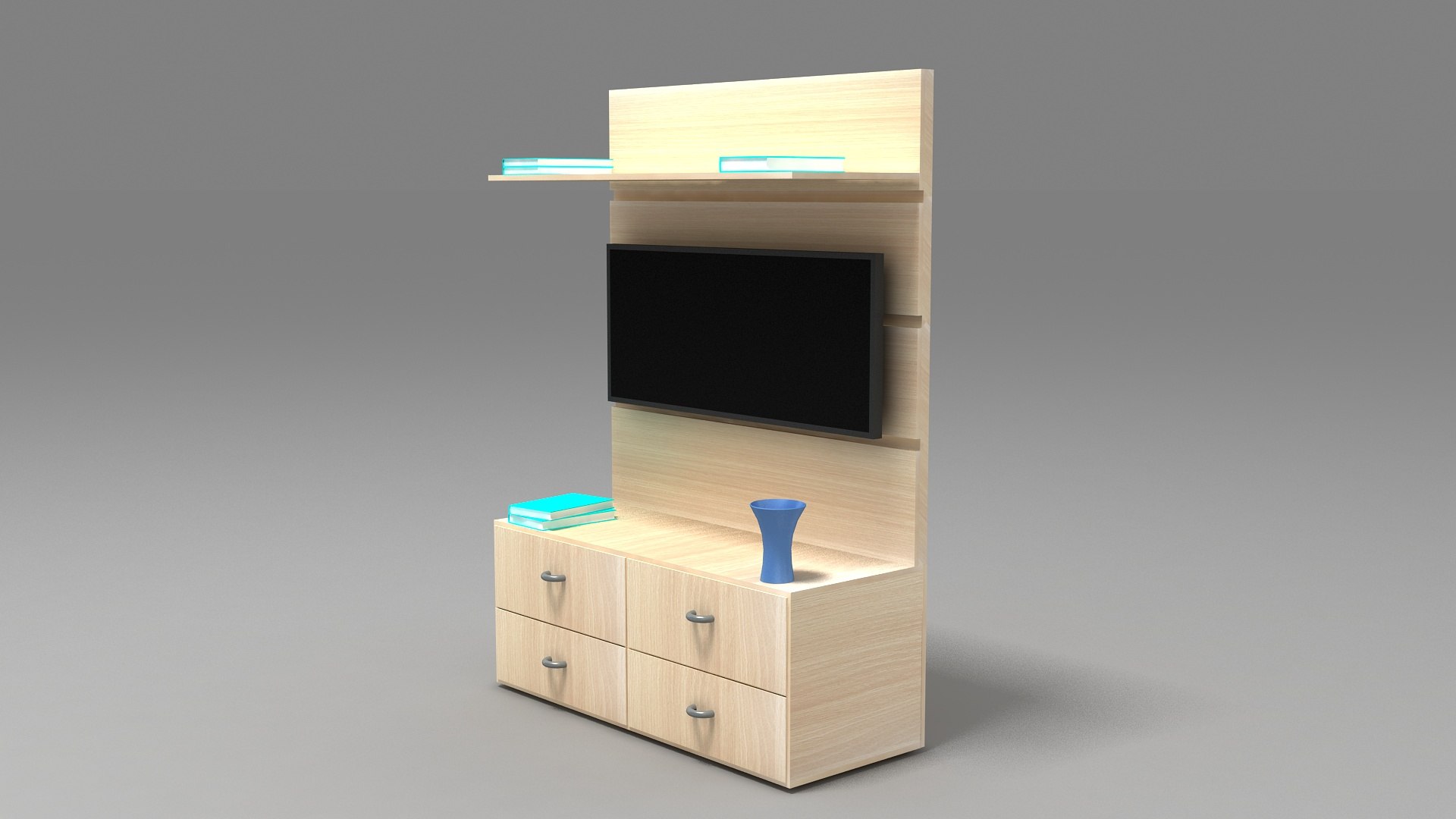Wooden TV Unit 3D Model - TurboSquid 2099933