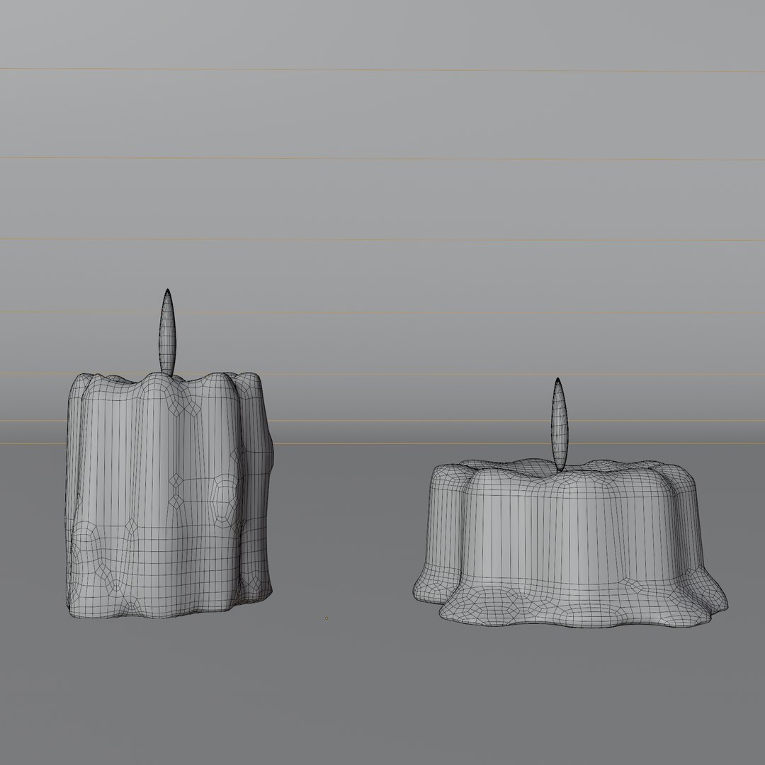 Candles Made Of Yellow Wax PBR Low-poly Game Ready Low-poly 3D Model ...