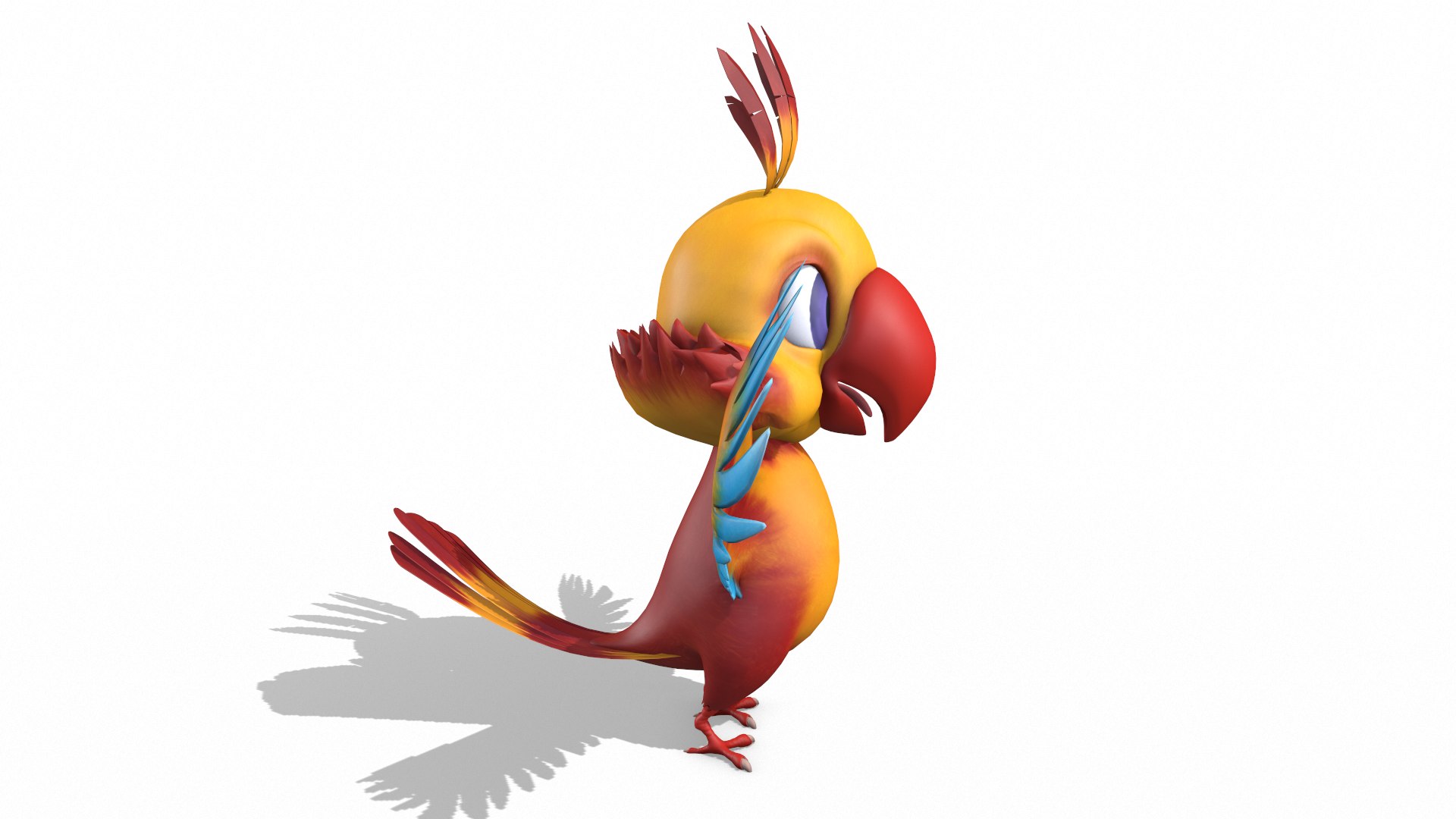 Cartoon Parrot 3D - TurboSquid 1758454