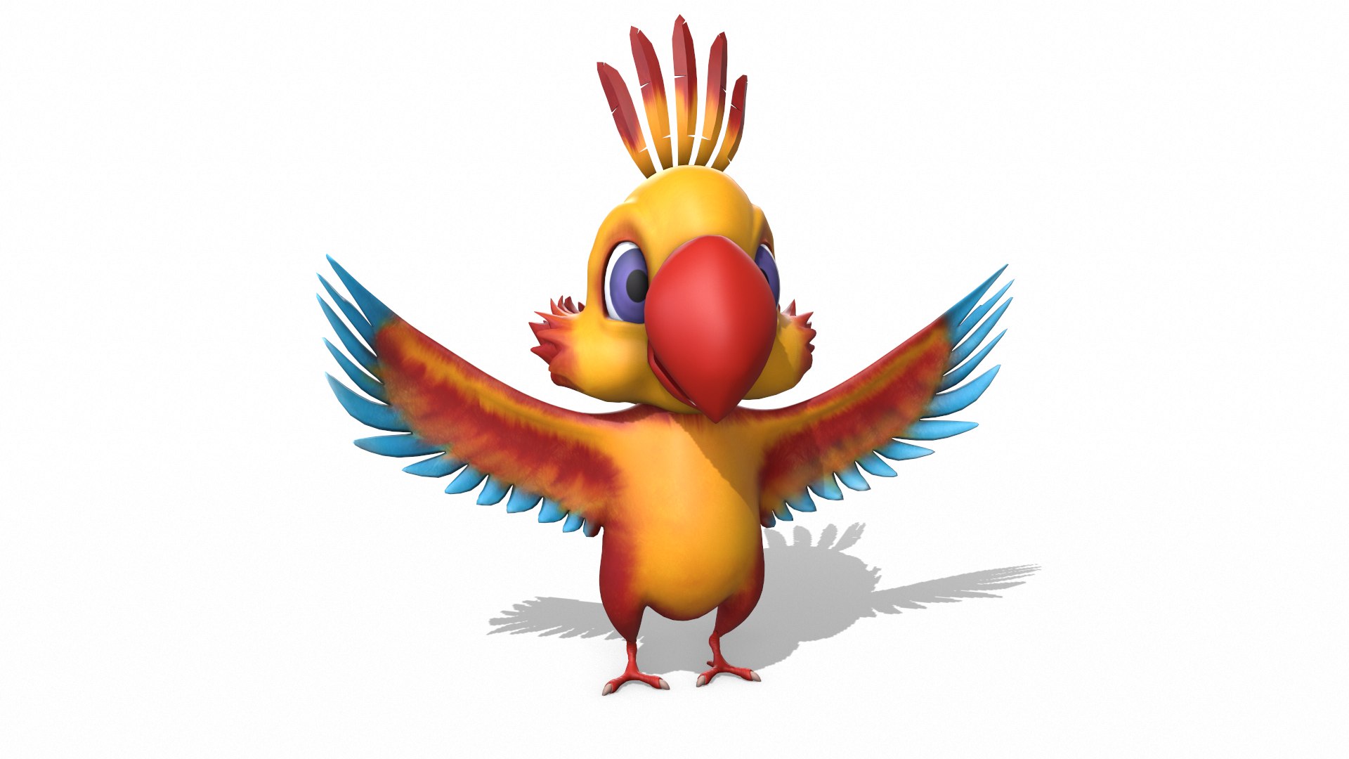 Cartoon Parrot 3D - TurboSquid 1758454