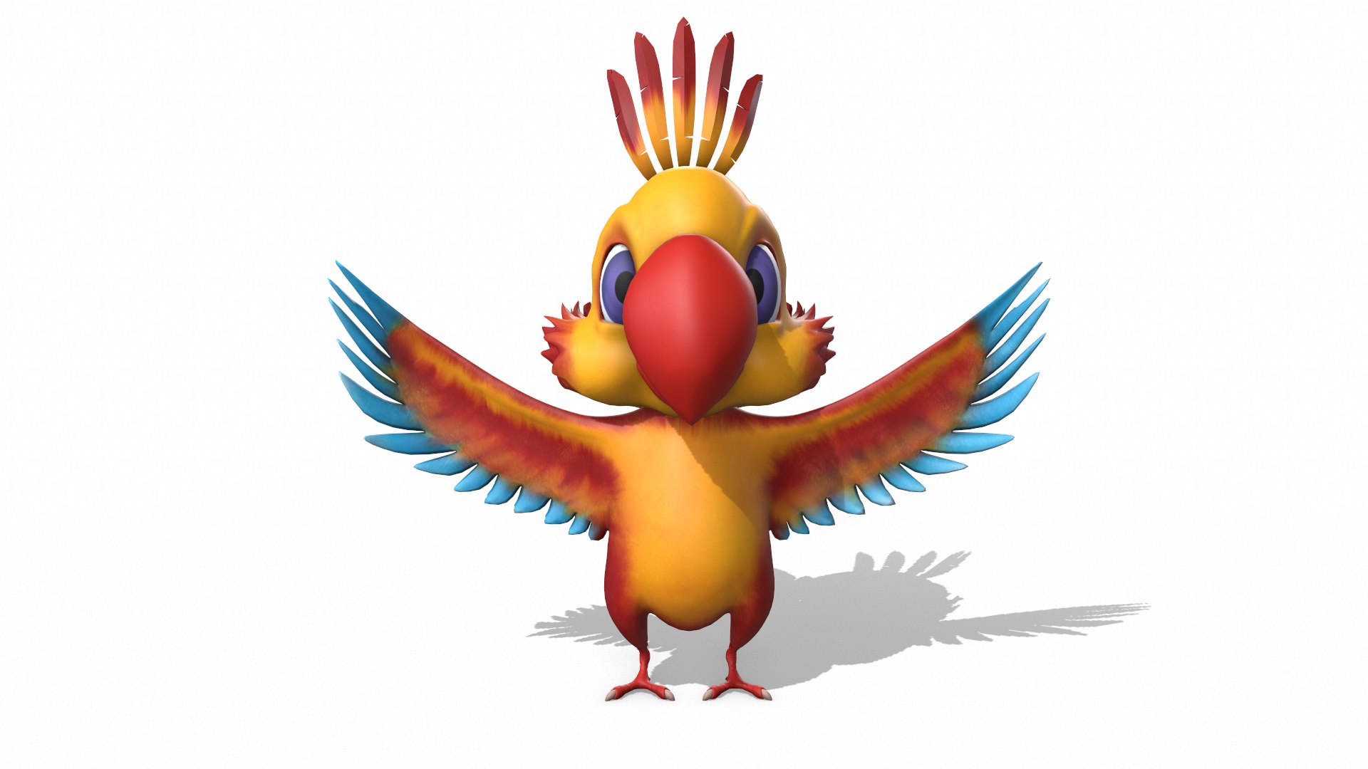 Cartoon Parrot 3D - TurboSquid 1758454