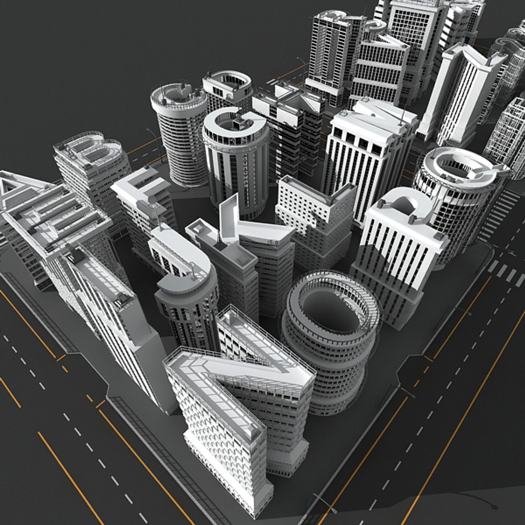 Alphabetical City Buildings 3d Model