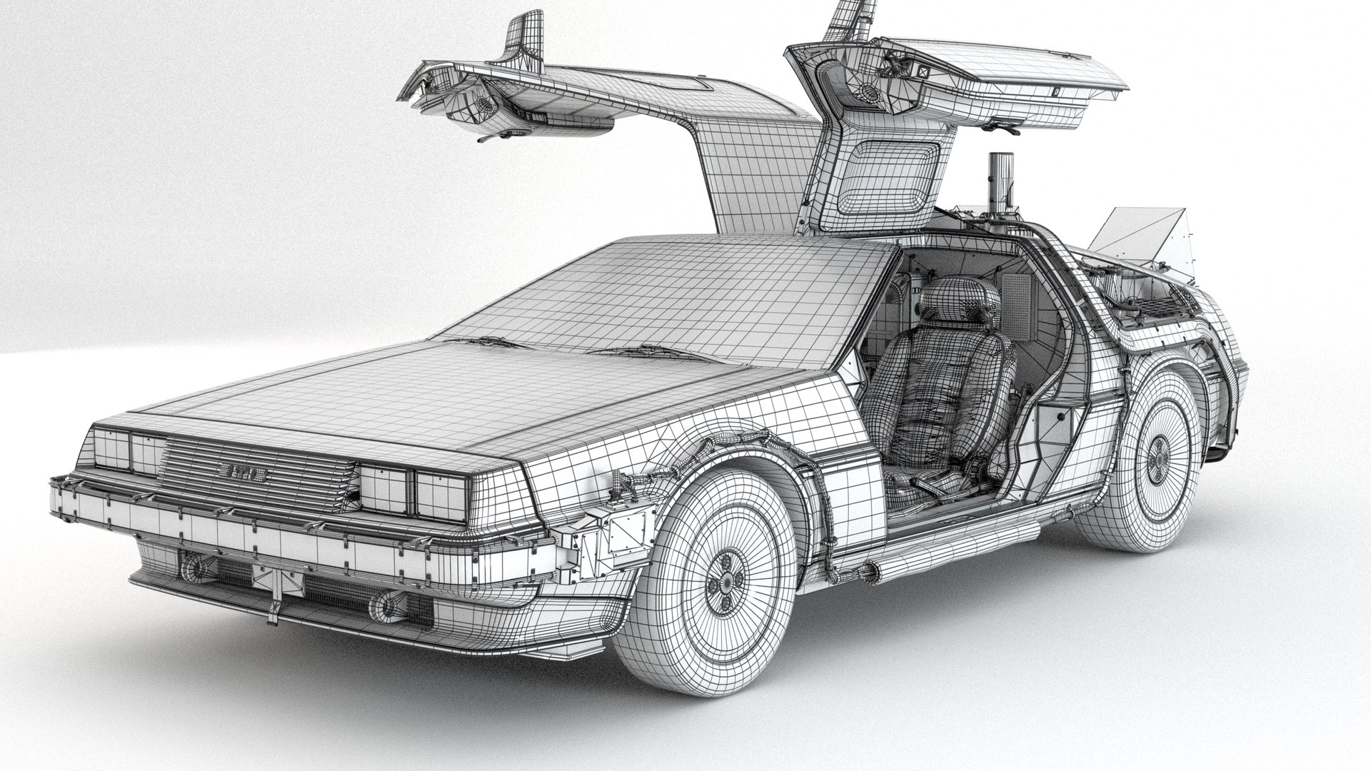 3D DeLorean Time Machine From Back To The Future II - TurboSquid 1819262