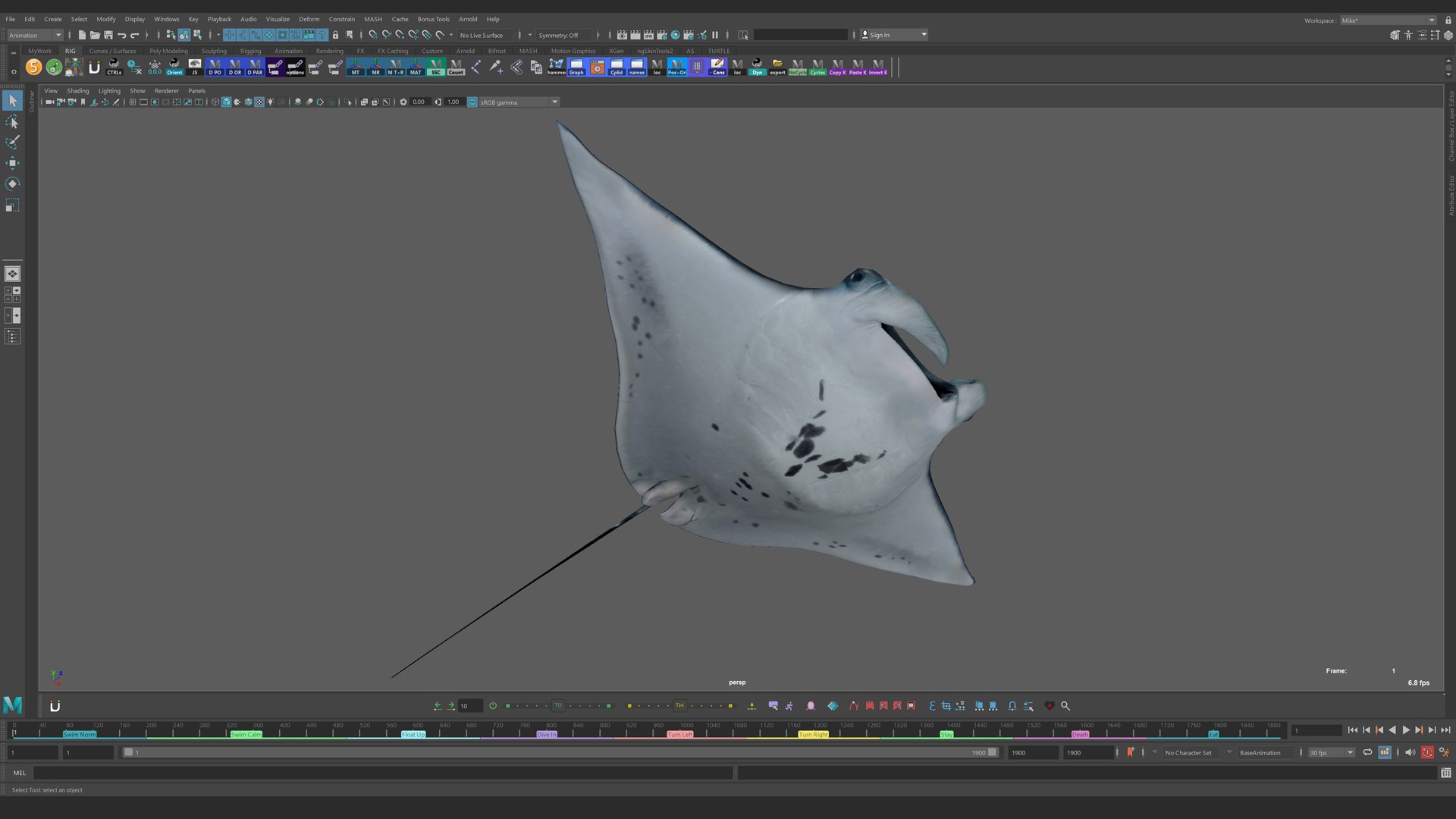 Giant Manta Ray 3D Model - TurboSquid 2240027
