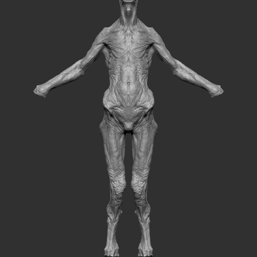 alien monster body 3d model