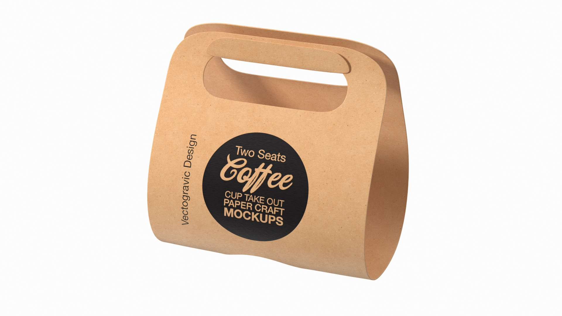 Mockup Kraft Paper Cup Holder One Cup 3D - TurboSquid 1967474