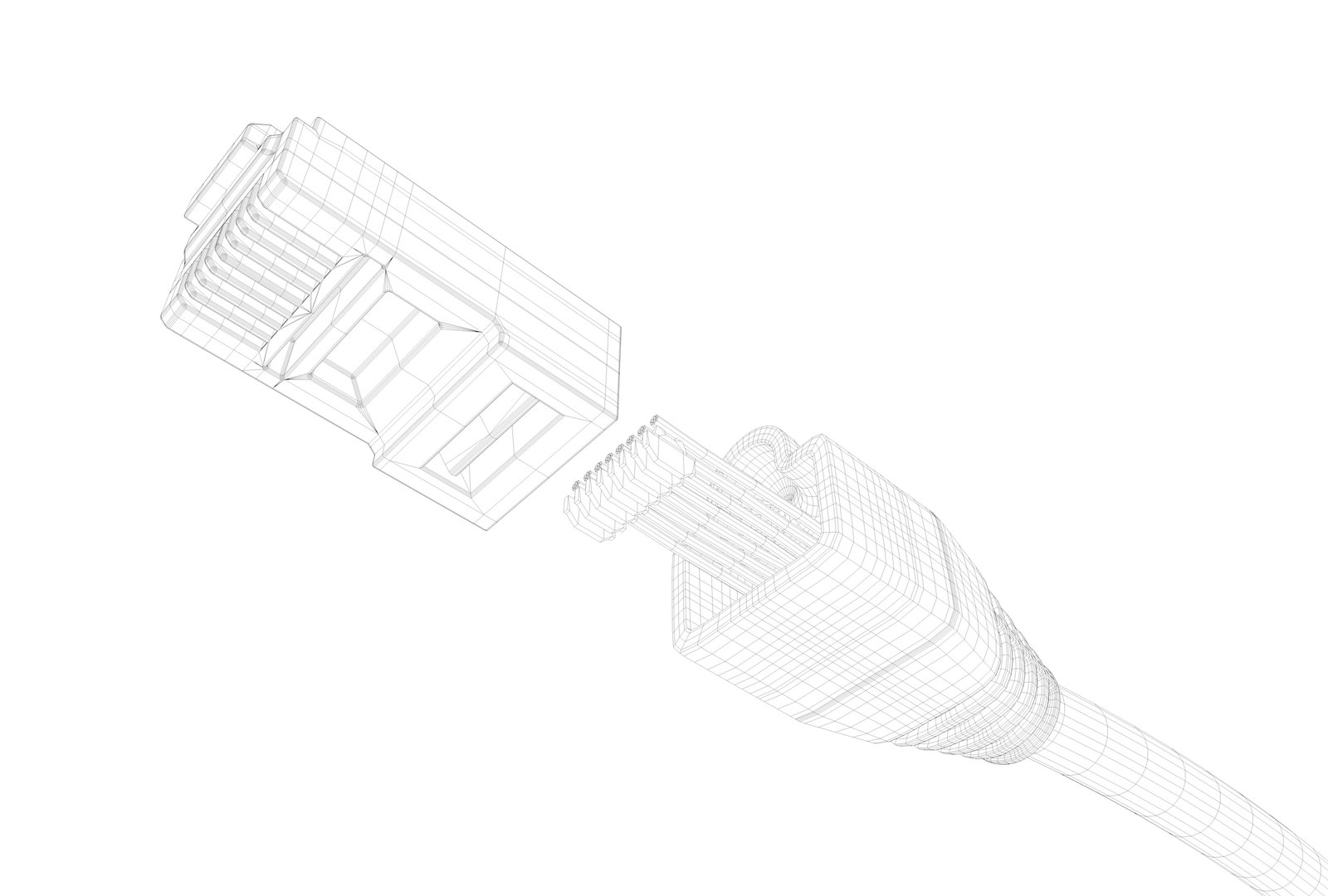 3D Rj45 Utp Network Cable Detailed Model - TurboSquid 1841057