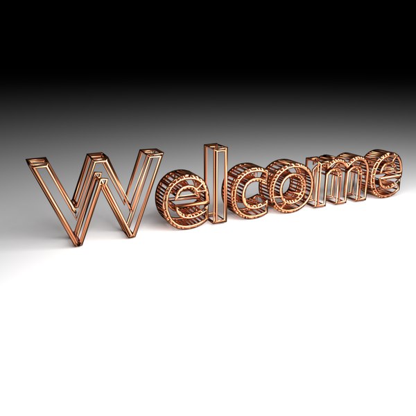 Copper welcome text 3D - TurboSquid 1476570