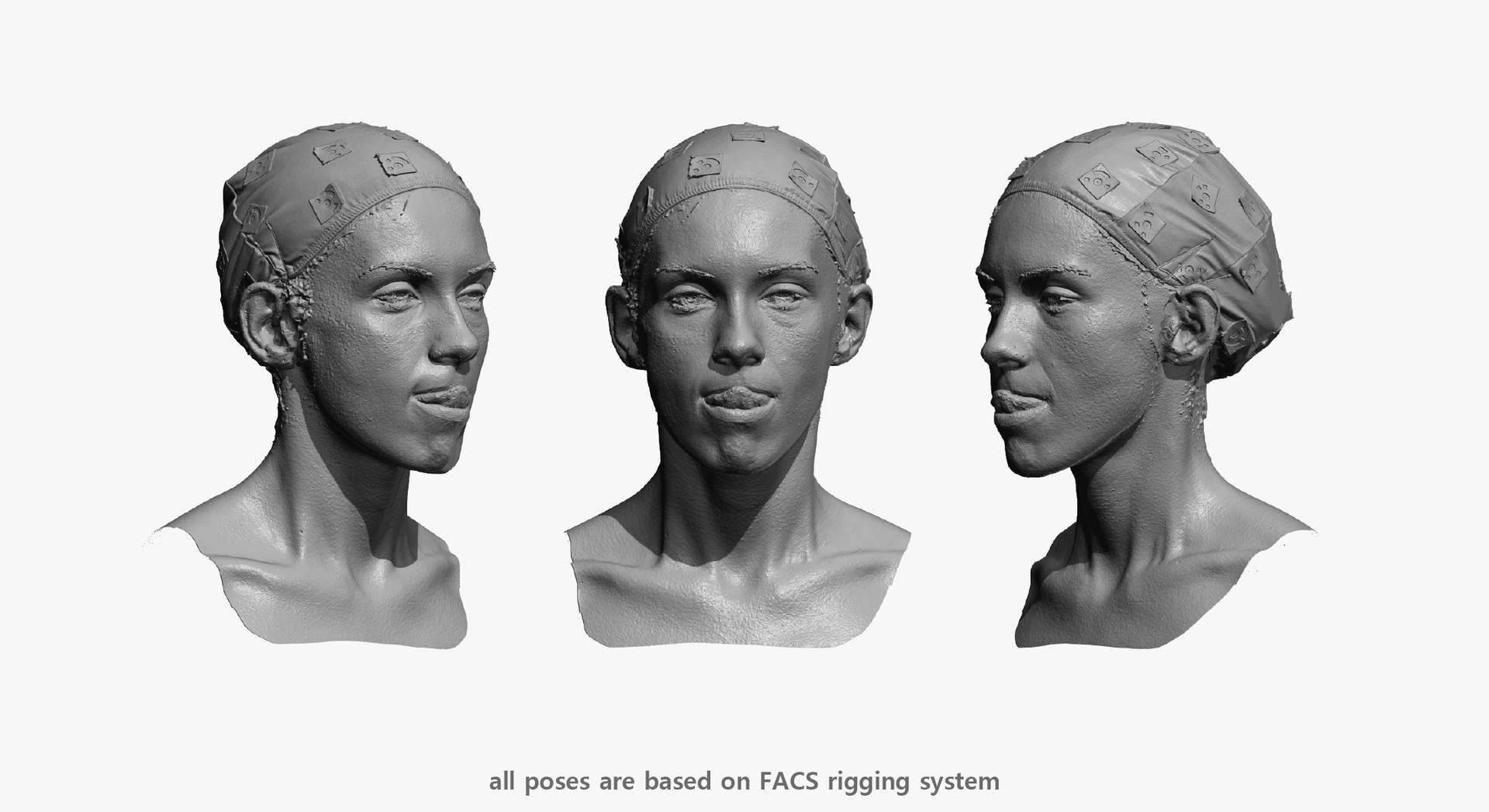 Athena RAW Scans Tongue Movement Set - 5 Poses Collection 3D Model ...