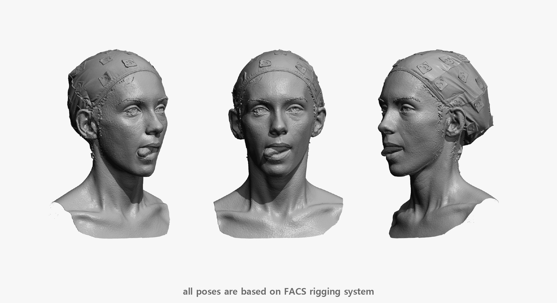 Athena RAW Scans Tongue Movement Set - 5 Poses Collection 3D Model ...