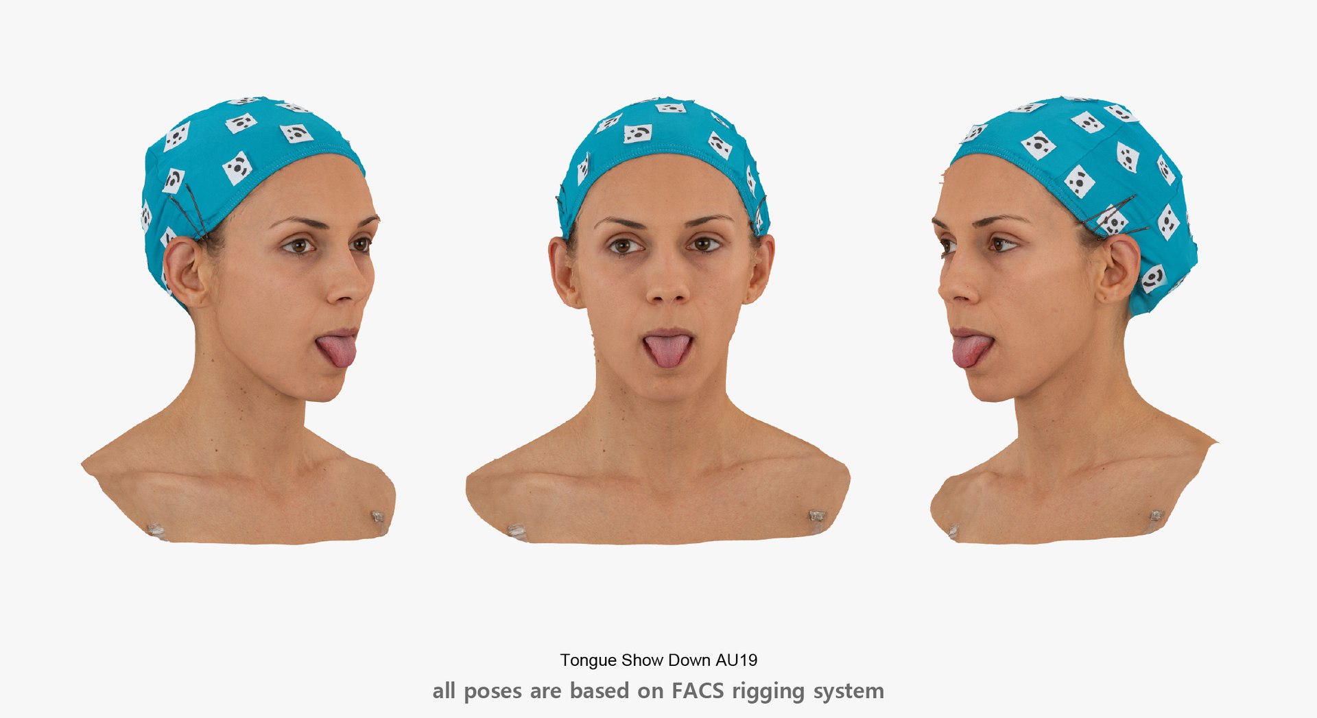 Athena RAW Scans Tongue Movement Set - 5 Poses Collection 3D Model ...