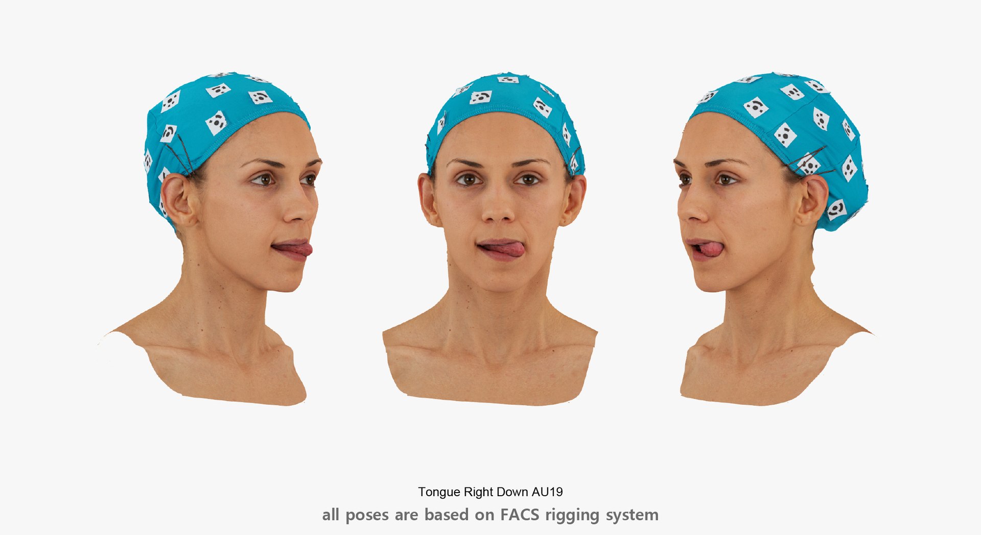 Athena RAW Scans Tongue Movement Set - 5 Poses Collection 3D Model ...