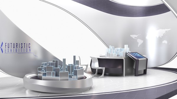 Futuristic Exhibition Stand 11 3D - TurboSquid 1900868