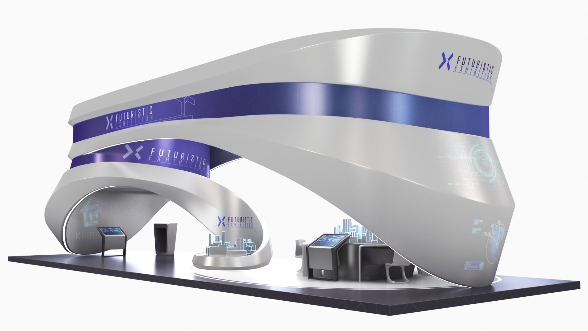 Futuristic Exhibition Stand 11 3D - TurboSquid 1900868