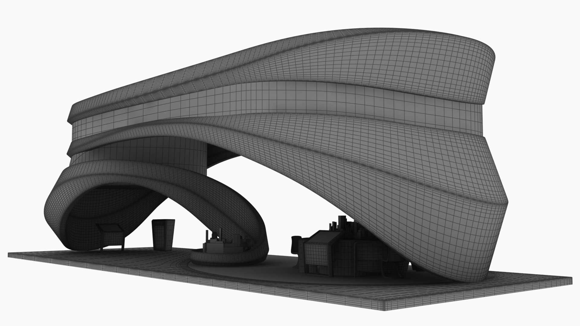 Futuristic Exhibition Stand 11 3D - TurboSquid 1900868