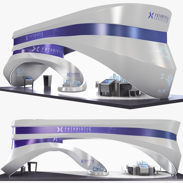 Futuristic Exhibition Stand 11 3D - TurboSquid 1900868