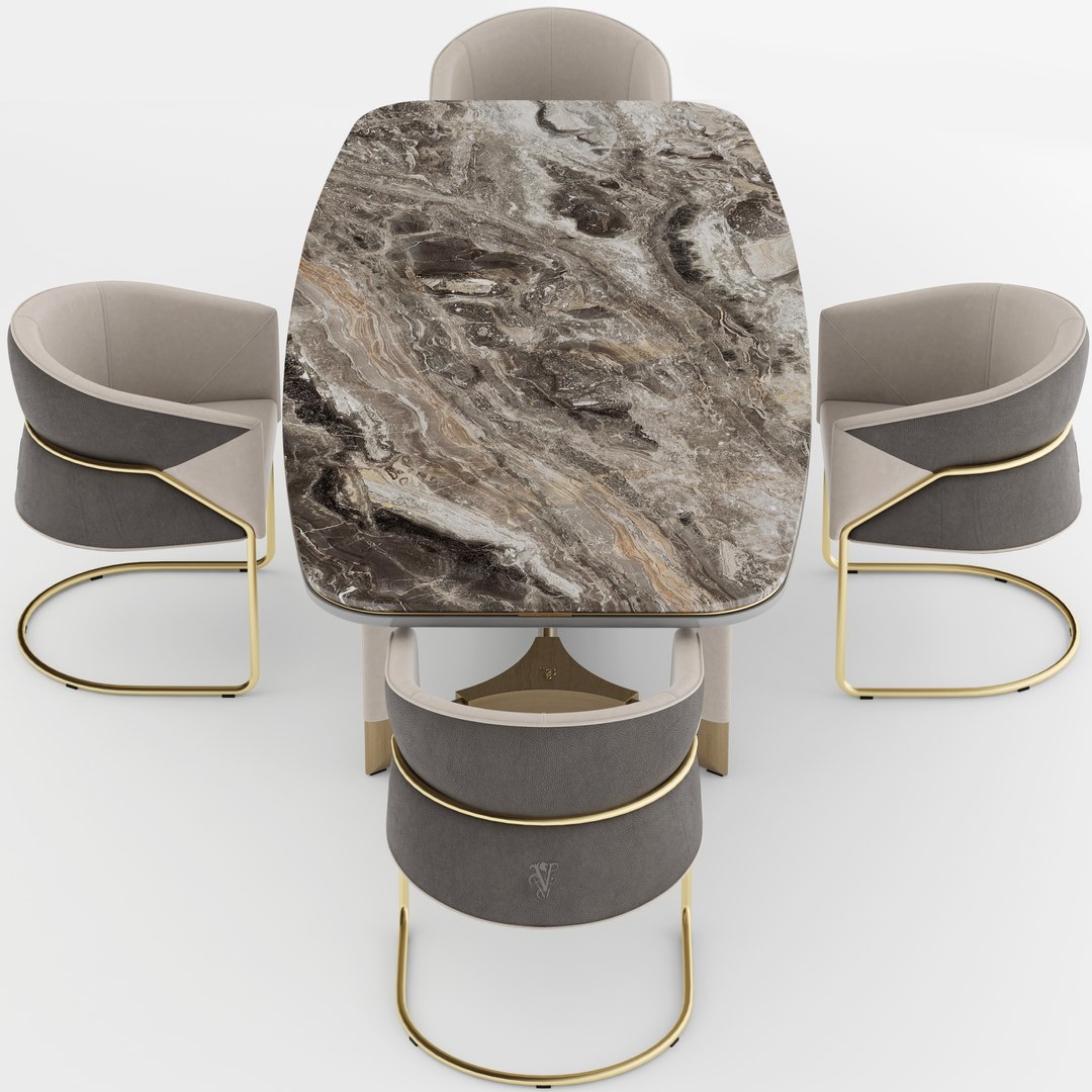 Visionnaire Morgan Mythica Dining Set 3D Model - TurboSquid 1991046