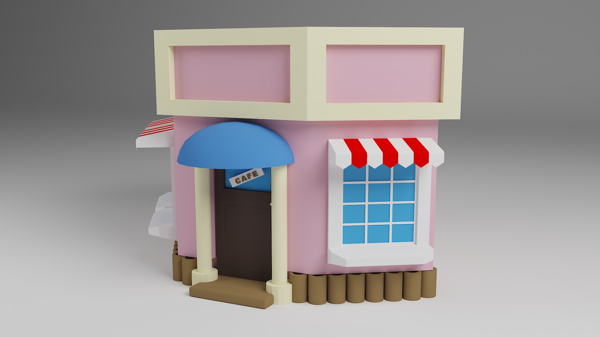 CARTOON LOW POLY CAFE Model - TurboSquid 1957411