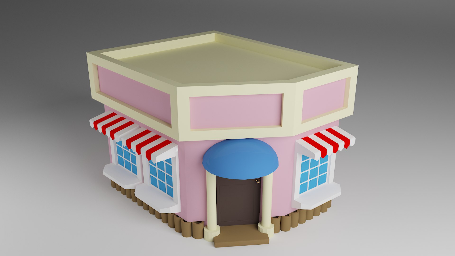 CARTOON LOW POLY CAFE Model - TurboSquid 1957411