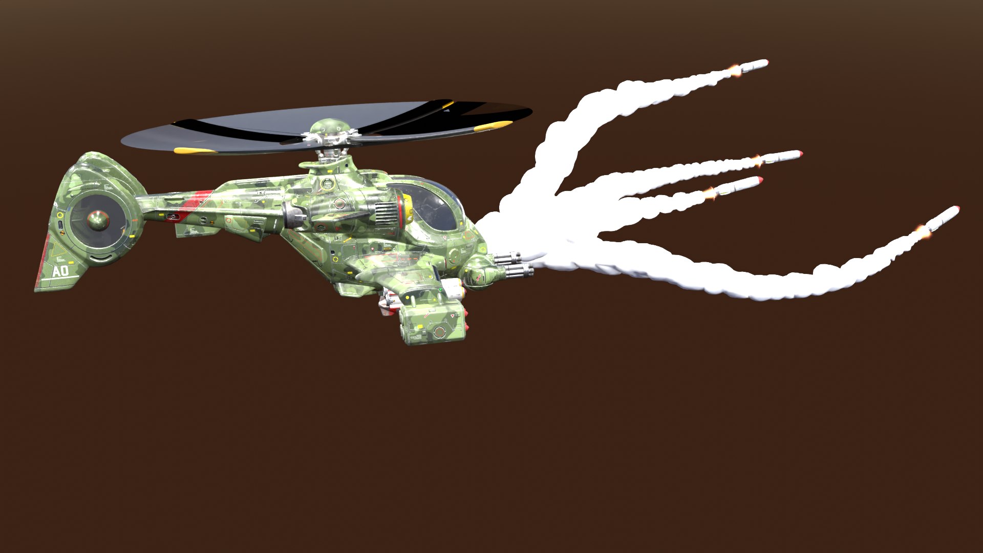 Helicopter B500 In Action 3D Model - TurboSquid 2284225