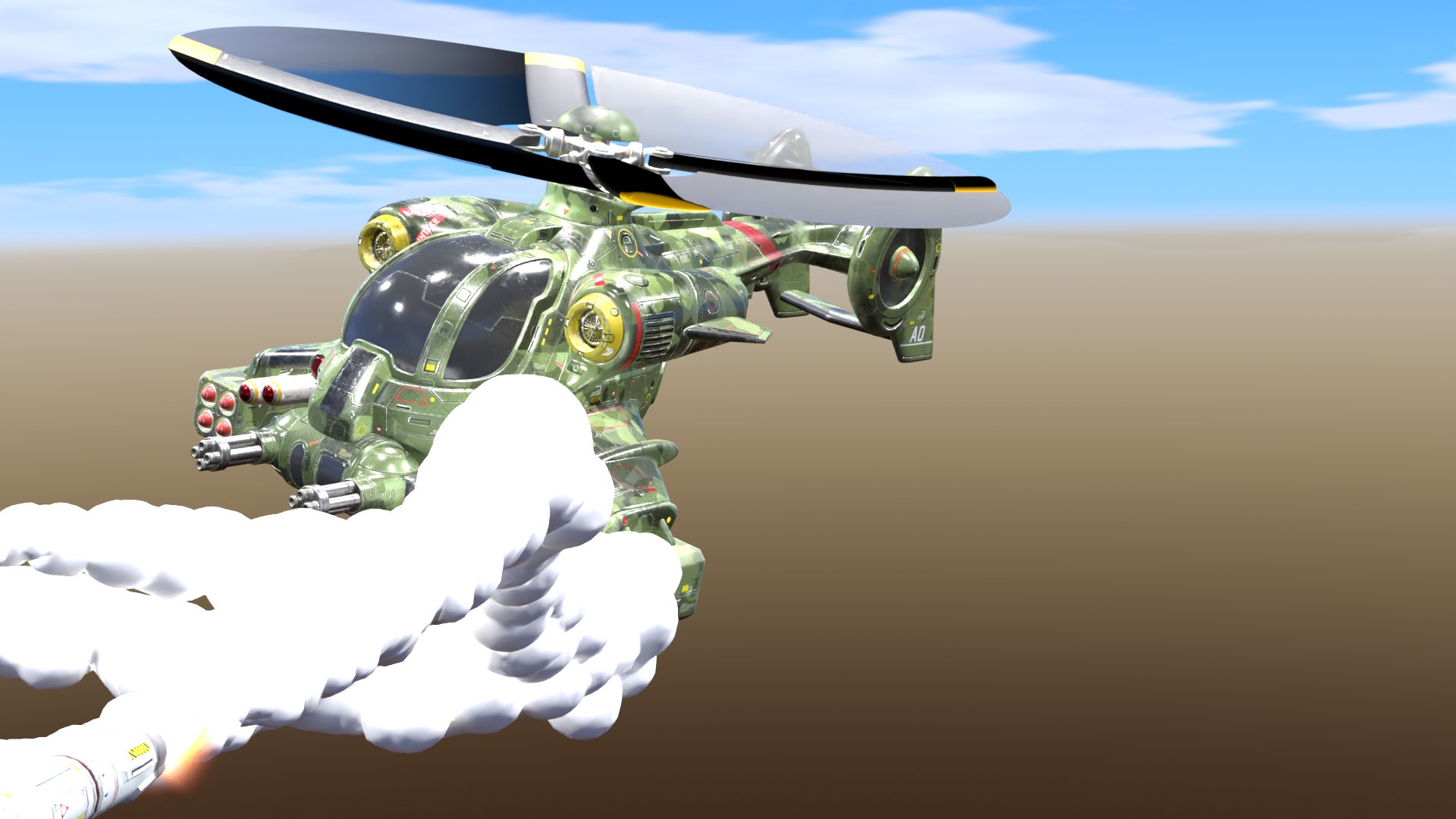Helicopter B500 In Action 3D Model - TurboSquid 2284225