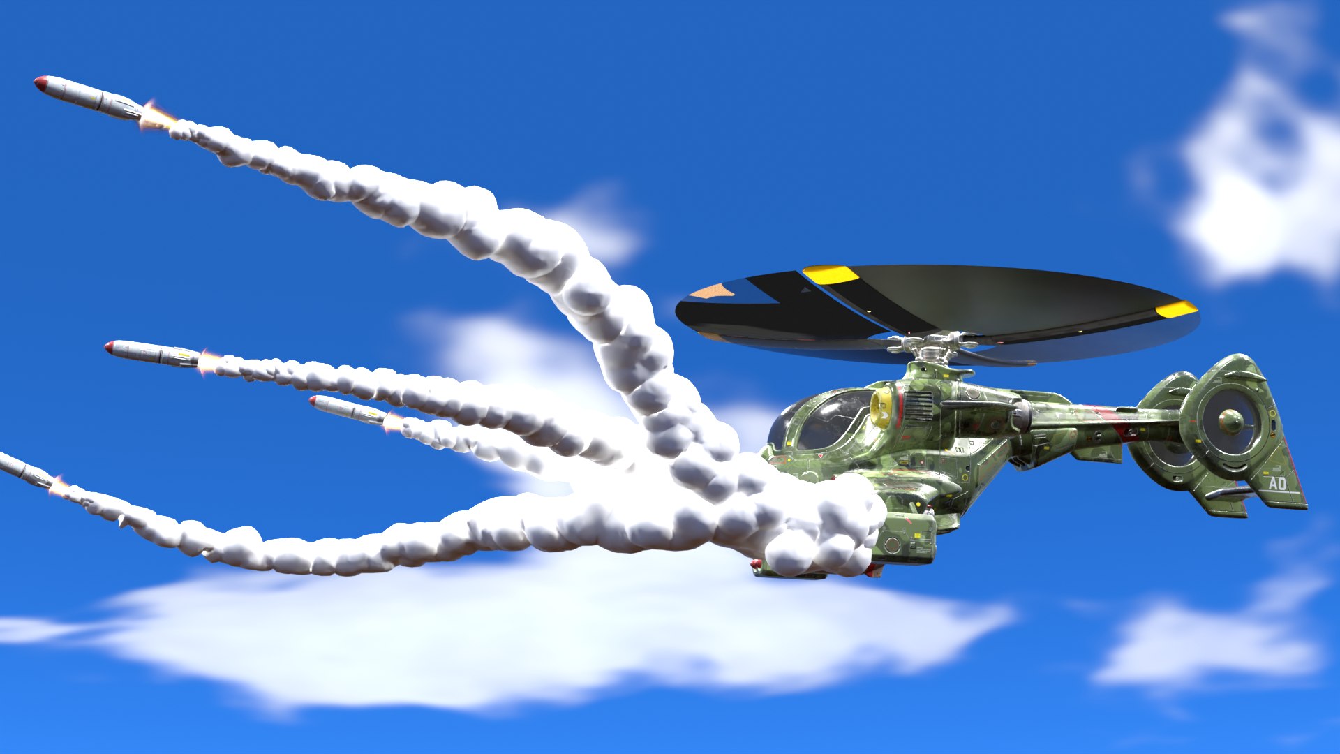 Helicopter B500 In Action 3D Model - TurboSquid 2284225