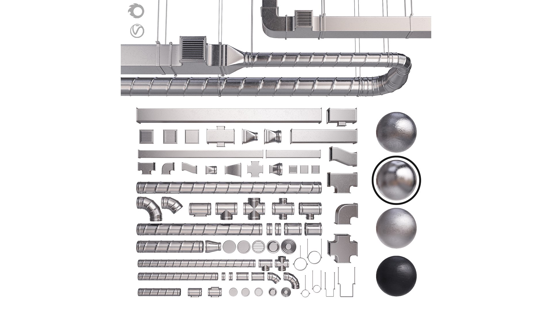 3D Ventilation System 2 Model - TurboSquid 2125640