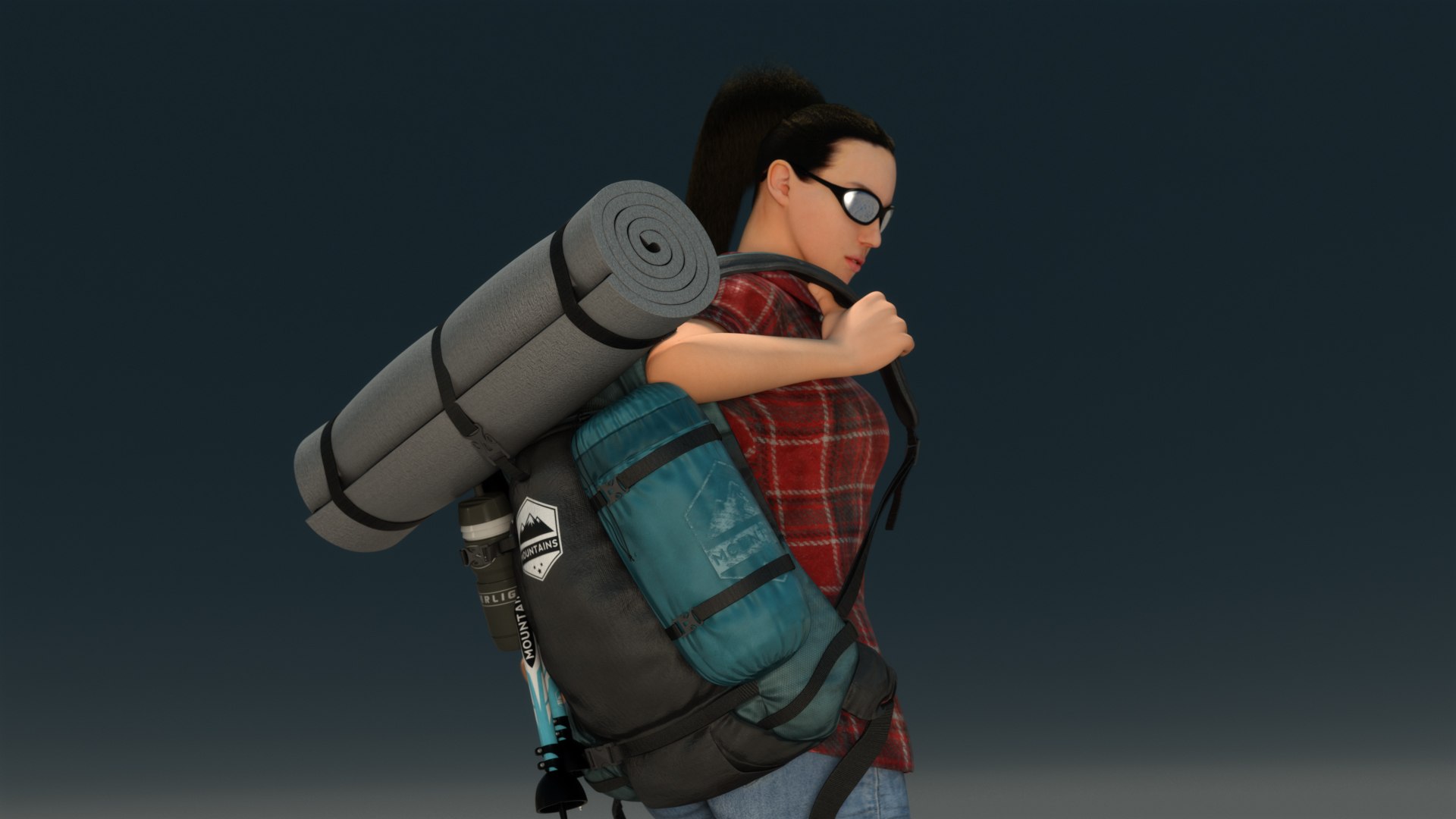 Female Hiker Animated HQ 3D - TurboSquid 1881716