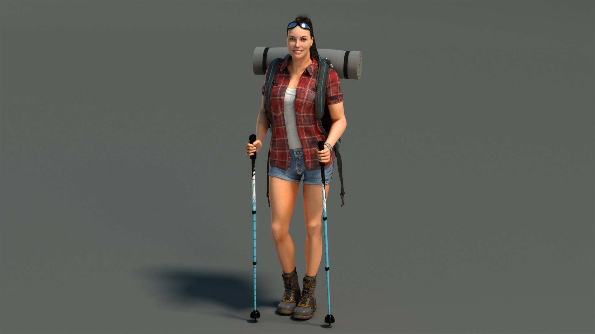 Female Hiker Animated HQ 3D - TurboSquid 1881716