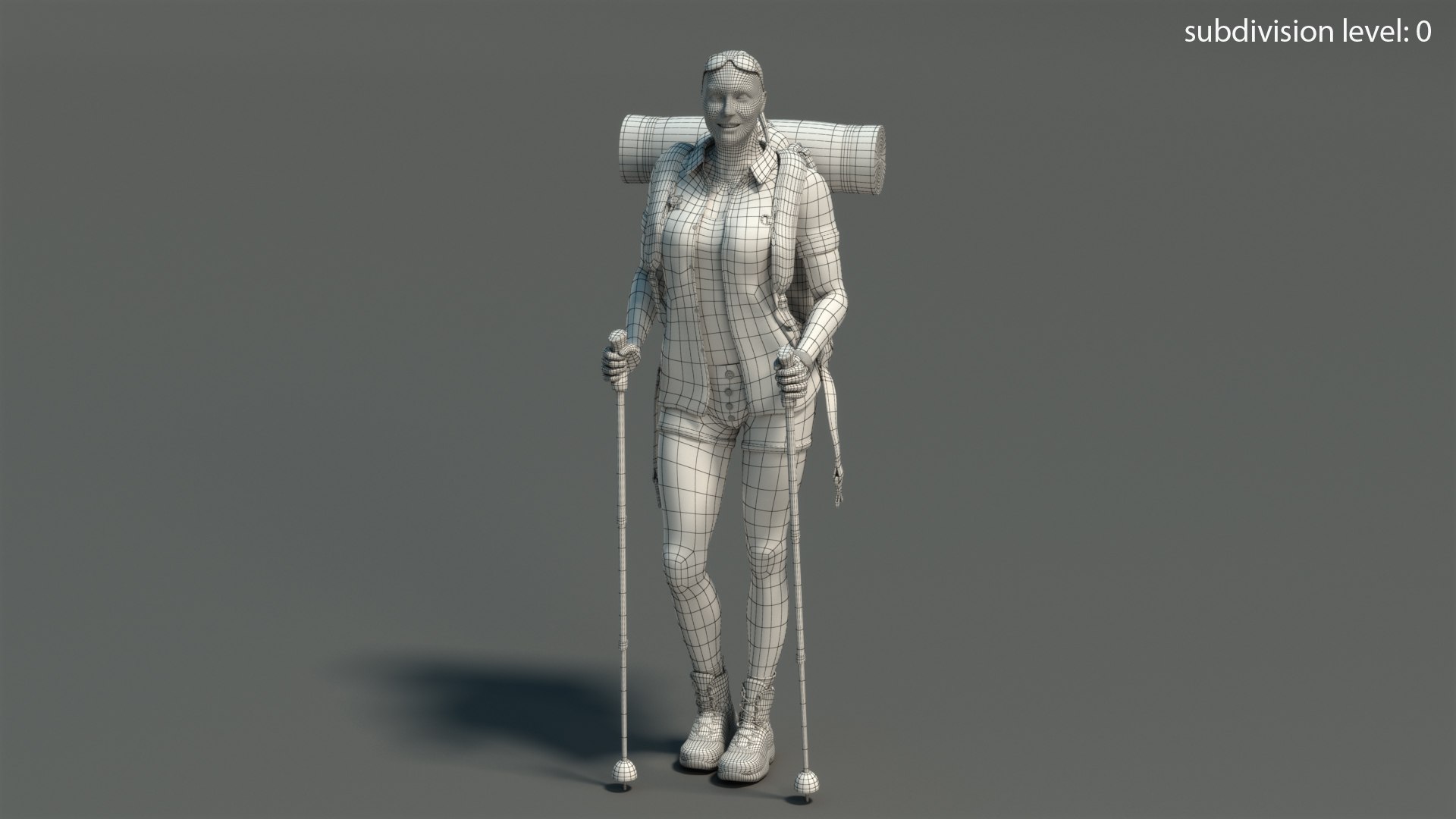 Female Hiker Animated HQ 3D - TurboSquid 1881716